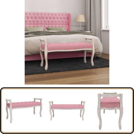 Banc Rose 110x45x60 cm Velours - Banc Entrée - Banc Velours - Banc Rose ...