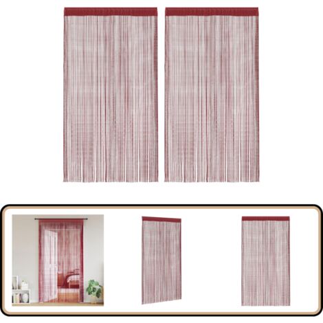 Rideau en fils 2 pcs 100 x 250 cm Bordeaux - Rideaux Bordeaux - Rideaux ...