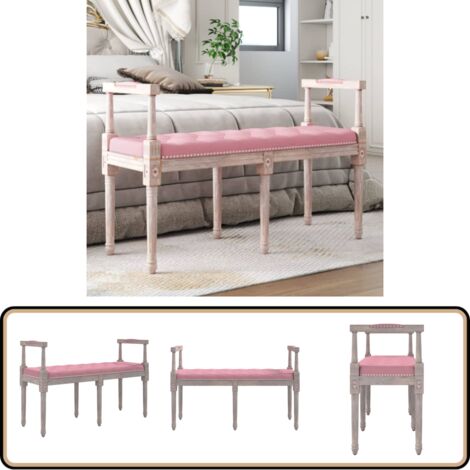 Banc Rose 110x40x70 cm Velours - Banc Entrée - Banc Velours - Banc Rose ...