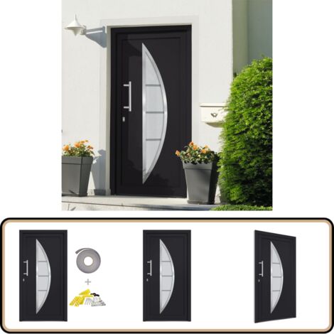 Porte d'entrée Anthracite 98x200 cm - Portes D'entrée - Porte ...