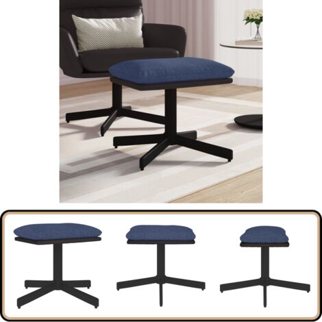 Repose-pied Bleu 60x60x36 cm Tissu et similicuir - Tabouret - Repose ...