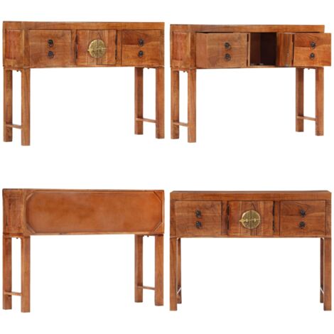 Table console 120x32x80 cm bois massif d'acacia - Table Basse - Meuble ...