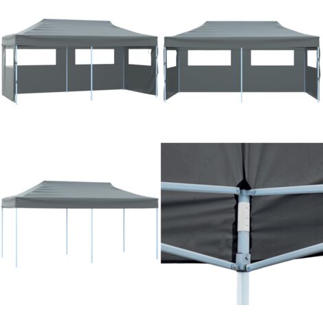 Tente de réception pliable avec parois 3x6 m anthracite - Tents De ...