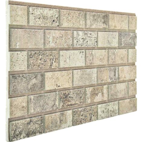 Panneaux muraux 3D avec design de brique sable 10 pcs EPS - Panneau ...
