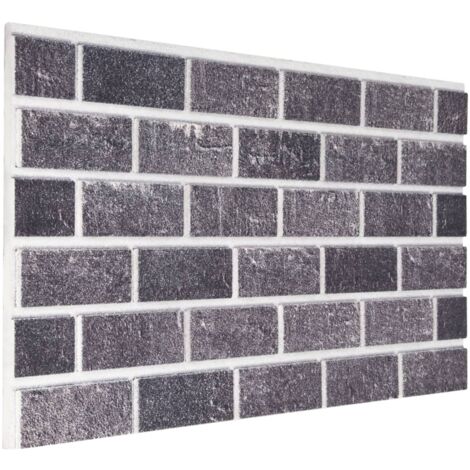 Panneaux muraux 3D au design de brique gris et noir 10 pcs EPS ...