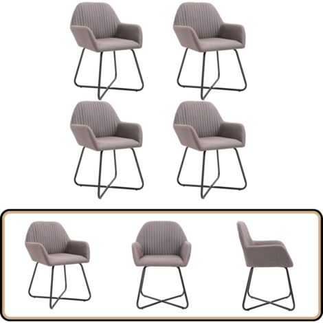 Chaises à manger lot de 4 taupe tissu - Chaise De Salle À Manger ...