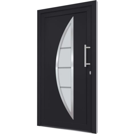 Porte d'entrée Anthracite 98x200 cm - Portes D'entrée - Porte ...