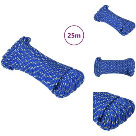 Corde de bateau Bleu 3 mm 25 m Polypropylène - Corde De Bateau - Corde ...