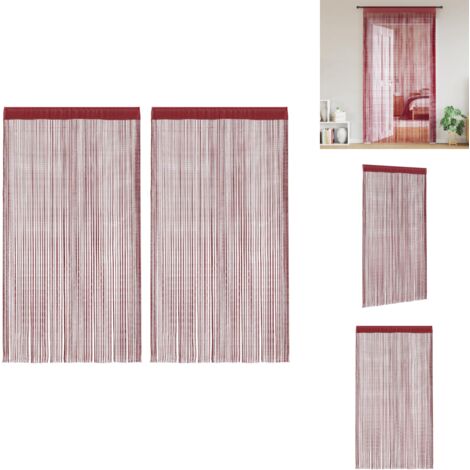 Rideau en fils 2 pcs 100 x 250 cm Bordeaux - Rideaux Bordeaux - Rideaux ...