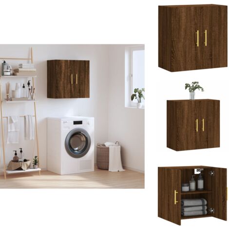 Armoire murale chêne marron 60x31x60 cm bois d'ingénierie - Armoire ...