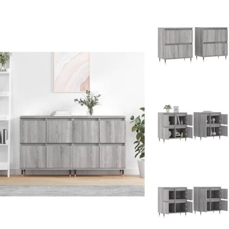Buffets 2 pcs sonoma gris bois d'ingénierie - Buffet Classique - Meuble ...