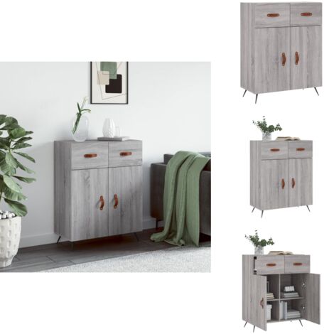 Buffet sonoma gris 69,5x34x90 cm bois d'ingénierie - Buffet Design Moderne - Buffet Rangement ...