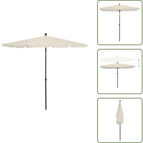 Parasol de jardin avec mât 210x140 cm Sable - Parasol De Jardin ...