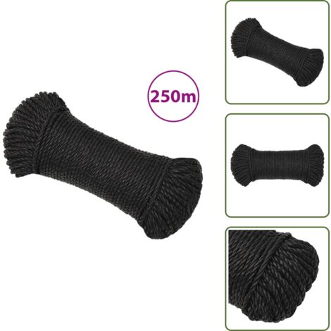 Corde de travail Noir 8 mm 250 m polypropylène - Corde De Travail ...