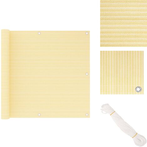 Écran de balcon Beige 90x500 cm PEHD - Écran De Balcon - Voile D ...