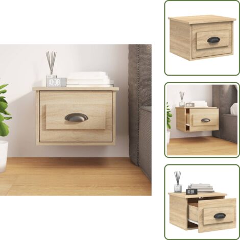 Table de chevet murale chêne sonoma 41,5x36x28 cm - Table De Chevet ...