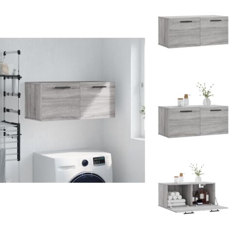 Armoire murale sonoma gris 80x36,5x35 cm bois d'ingénierie - Armoire ...