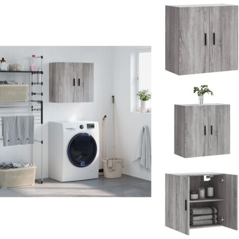 Armoire murale sonoma gris 60x31x60 cm bois d'ingénierie - Armoire ...