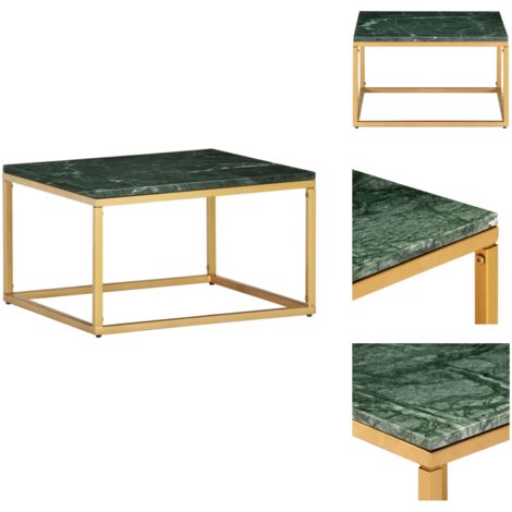 Table basse Vert 60x60x35 cm Pierre véritable et texture marbre - Table ...