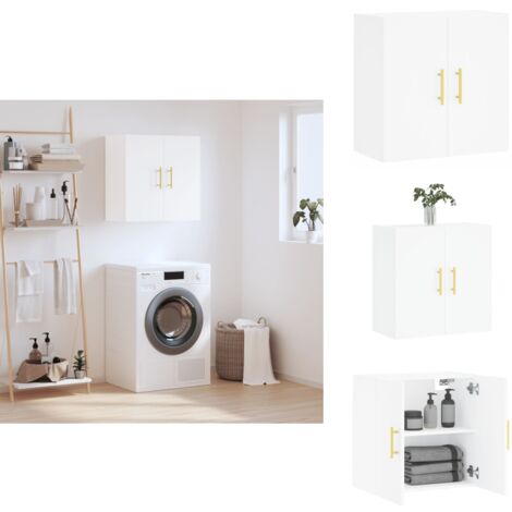 Armoire murale blanc 60x31x60 cm bois d'ingénierie - Armoire Murale ...