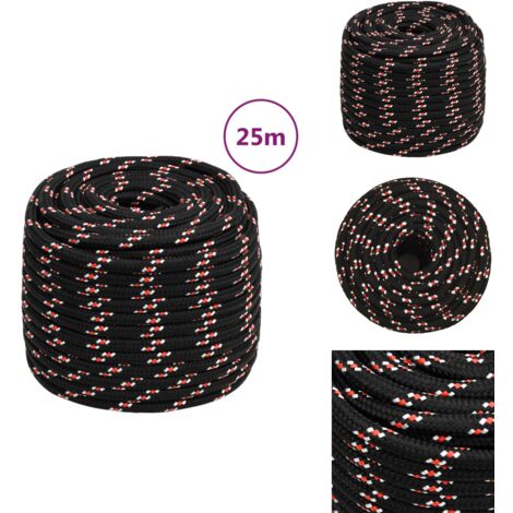 Corde de bateau Noir 18 mm 25 m Polypropylène - Corde De Bateau - Corde ...