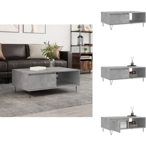 Table basse gris béton 90x60x35 cm bois d'ingénierie - Table Basse - Meuble Salon - Table D ...