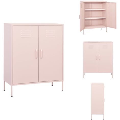 Armoire de rangement Rose 80x35x101,5 cm Acier - Meuble De Rangement - Armoire Rose - Armoire ...