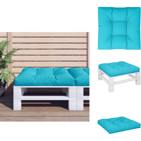 Coussin de palette turquoise 80x80x12 cm tissu - Coussin Exterieur ...