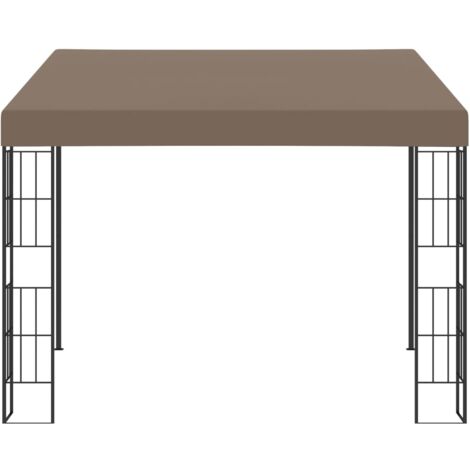 Belvédère mural 3x3 m Taupe Tissu - Belvédère Mural - Auvent Mural ...
