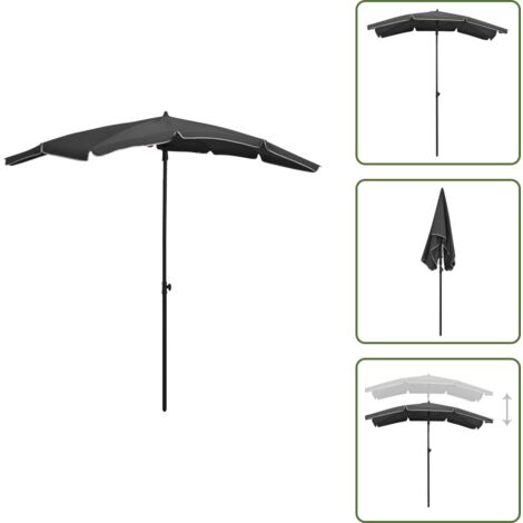 Parasol de jardin avec mât 200x130 cm anthracite - Parasol De Jardin ...