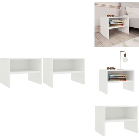 Tables de chevet 2 pcs Blanc 40x30x30 cm Bois d'ingénierie - Table De ...