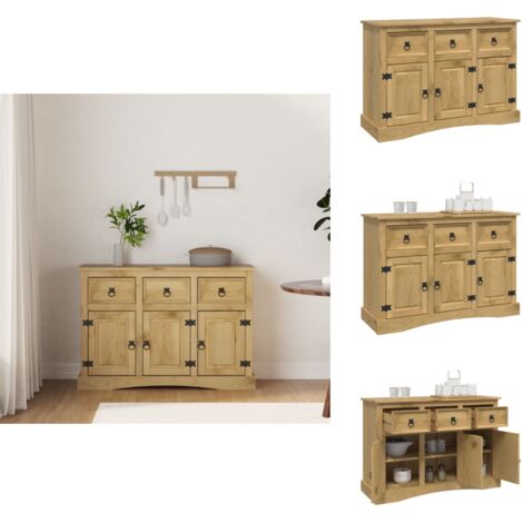 Buffet Corona 115x43x79,5 cm bois massif pin mexicain - Buffet ...