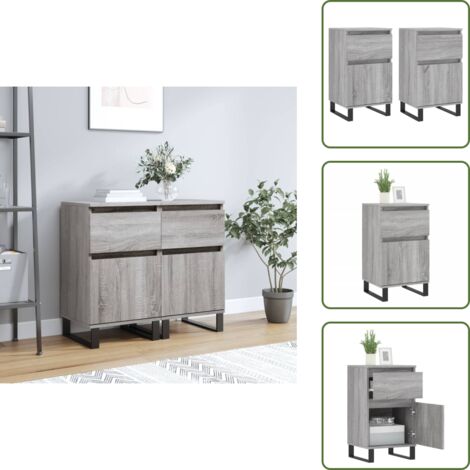 Buffets 2 pcs sonoma gris 40x35x70 cm bois d'ingénierie - Buffet Design ...
