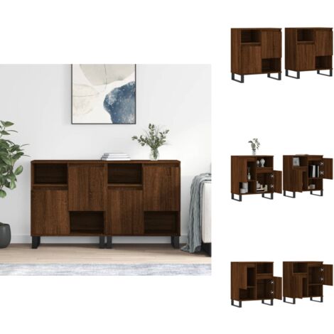 Buffets 2 pcs chêne marron bois d'ingénierie - Buffet Classique ...