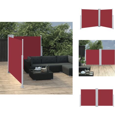 Auvent latéral rétractable Rouge 100 x 600 cm - Parasol - Auvent De ...