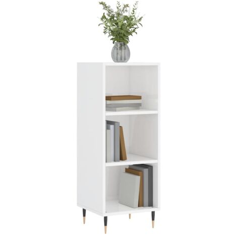 Gagner de la place avec ce buffet blanc brillant compact pour studio ...