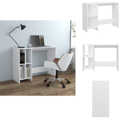 Bureau d'ordinateur portable blanc bois d'ingénierie - Bureau ...