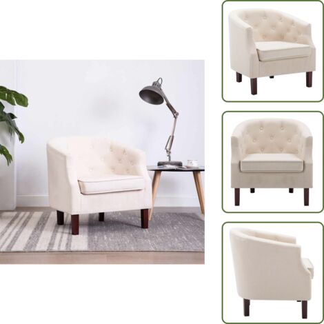 Fauteuil beige en tissu design moderne de salon collection Helena ...