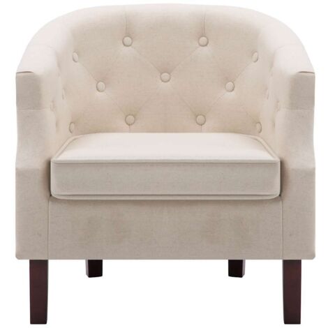 Fauteuil beige en tissu design moderne de salon collection Helena ...
