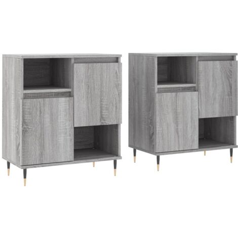Buffets 2 pcs sonoma gris bois d'ingénierie - Buffet Classique - Meuble ...