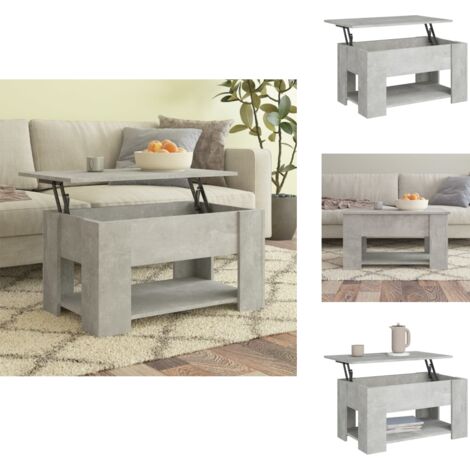 Table basse gris béton 79x49x41 cm bois d'ingénierie - Table Basse ...