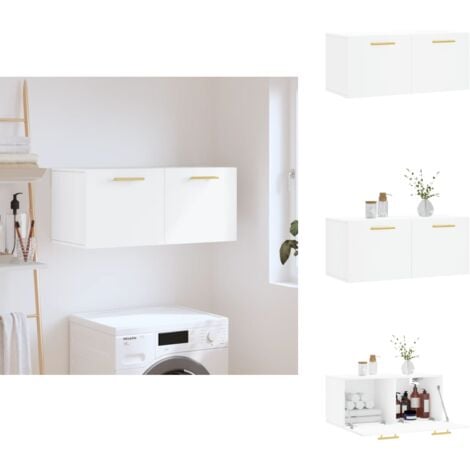 Armoire murale blanc 80x36,5x35 cm bois d'ingénierie - Armoire Murale ...