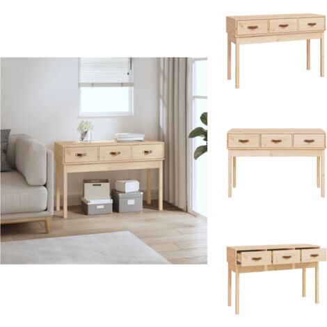 Table console 114x40x75 cm Bois massif de pin - Table Basse - Meuble ...