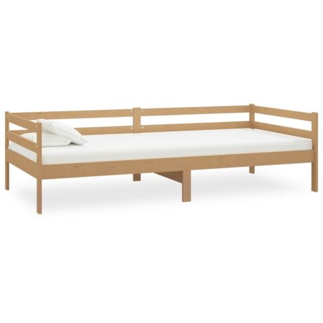 Lit de jour sans matelas marron miel bois pin massif 90x200 cm - Lit ...