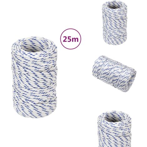 Corde de bateau Blanc 2 mm 25 m Polypropylène - Corde De Bateau - Corde ...