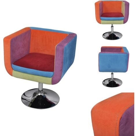 Fauteuil avec design de patchwork Cube Tissu - Fauteuil Design Cube ...