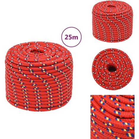 Corde de bateau Rouge 12 mm 25 m Polypropylène - Corde De Bateau ...