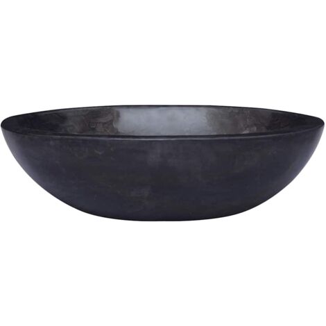 Lavabo design en marbre noir finition haut de gamme dimensions 53x40 cm ...