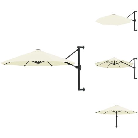 Parasol mural avec mât métallique 300 cm Sable - Parasol Mural ...
