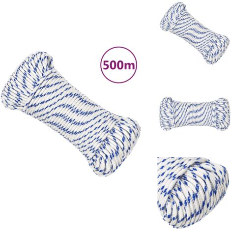 Corde de bateau Blanc 5 mm 500 m Polypropylène - Corde De Bateau ...